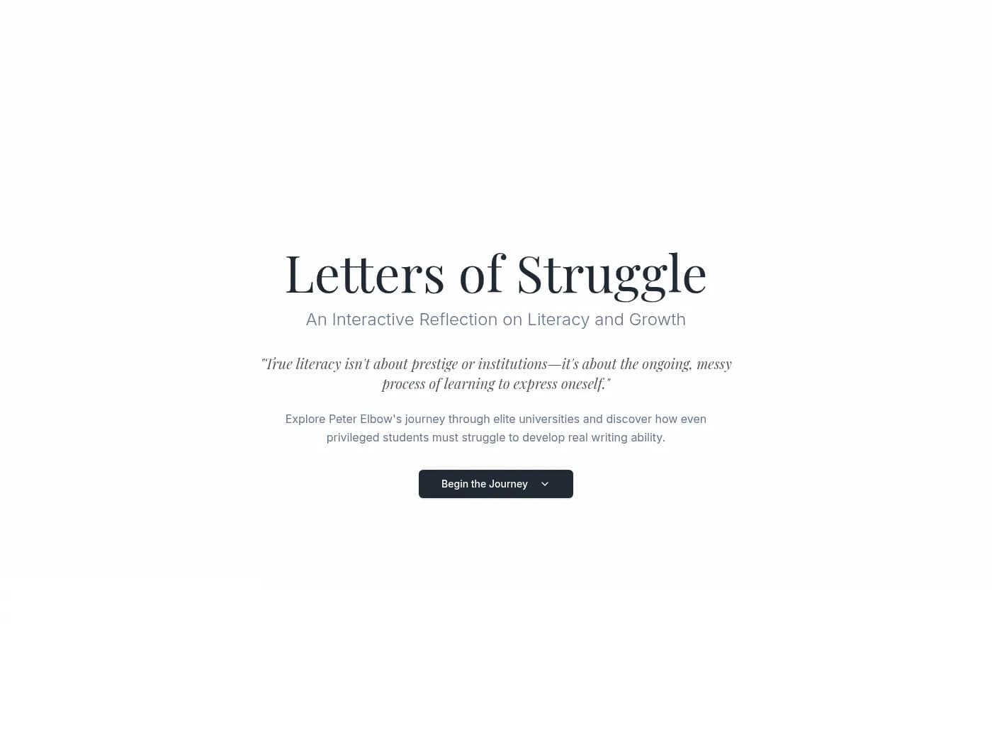 Letters of Struggle: An Interactive Reflection on Literacy and Growth
