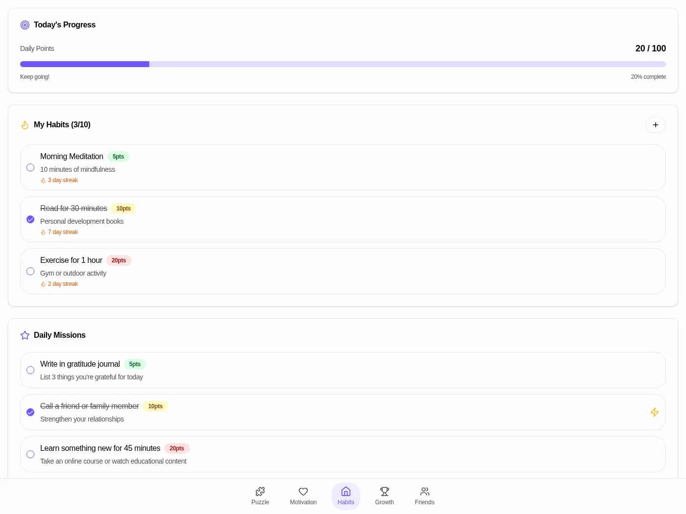 Letzchange: Personalized Motivation & Growth Platform