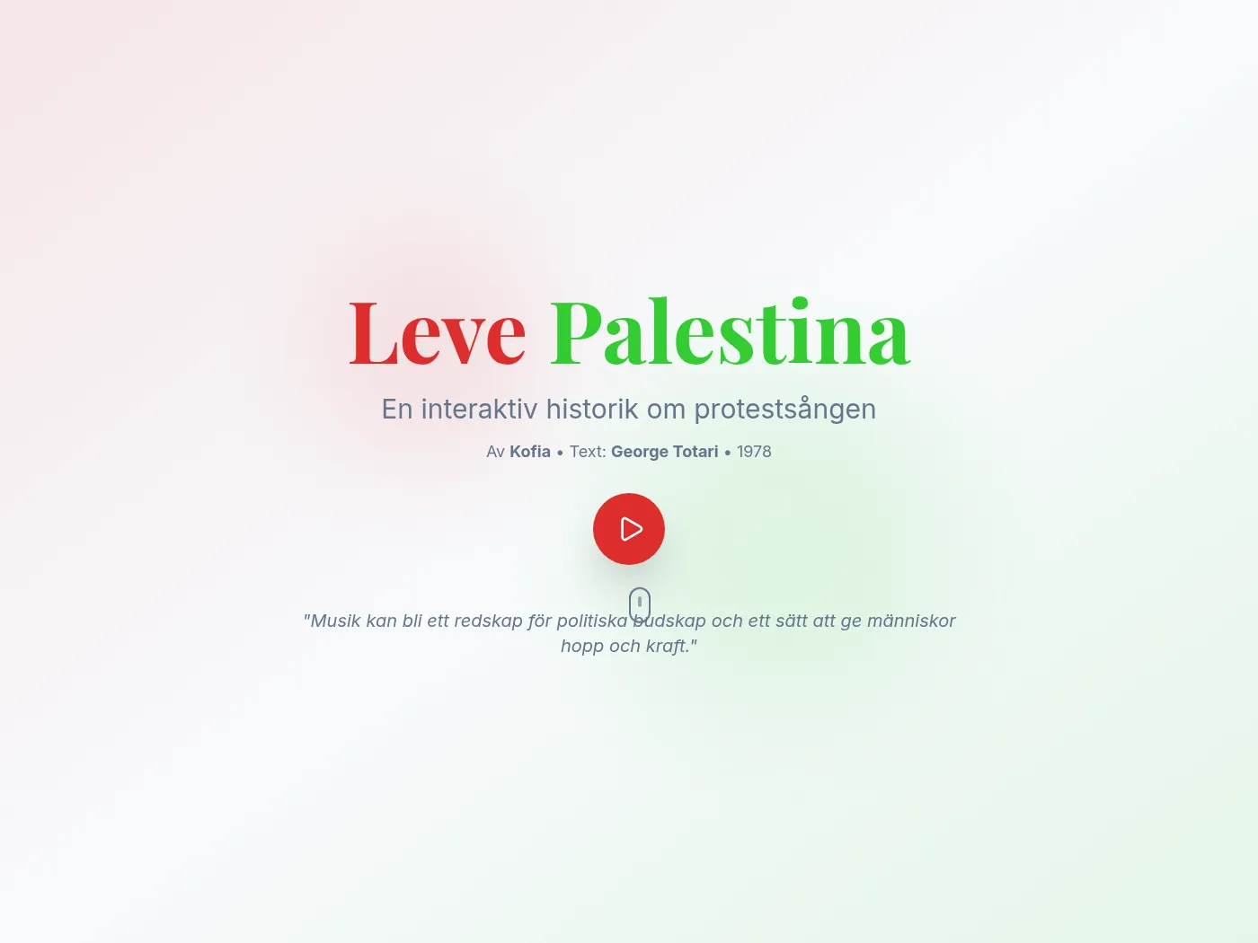 Leve Palestina: En Interaktiv Historik om Protestsången