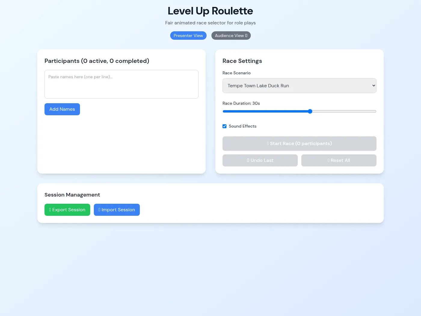 Level Up Roulette - Fair Animated Race Selector for Role Plays