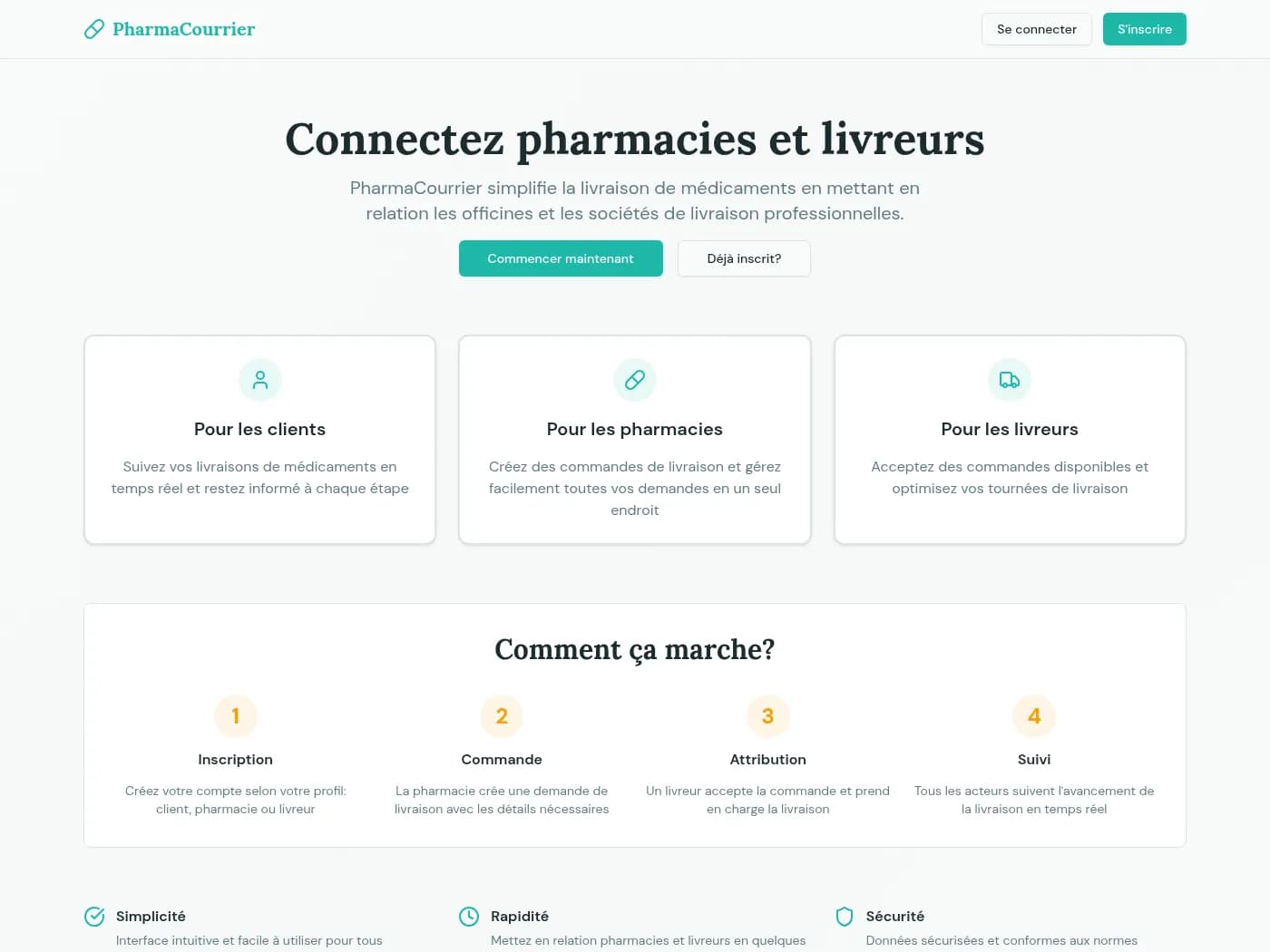 Plateforme de Connexion Clients d’Officine et Sociétés de Livraison