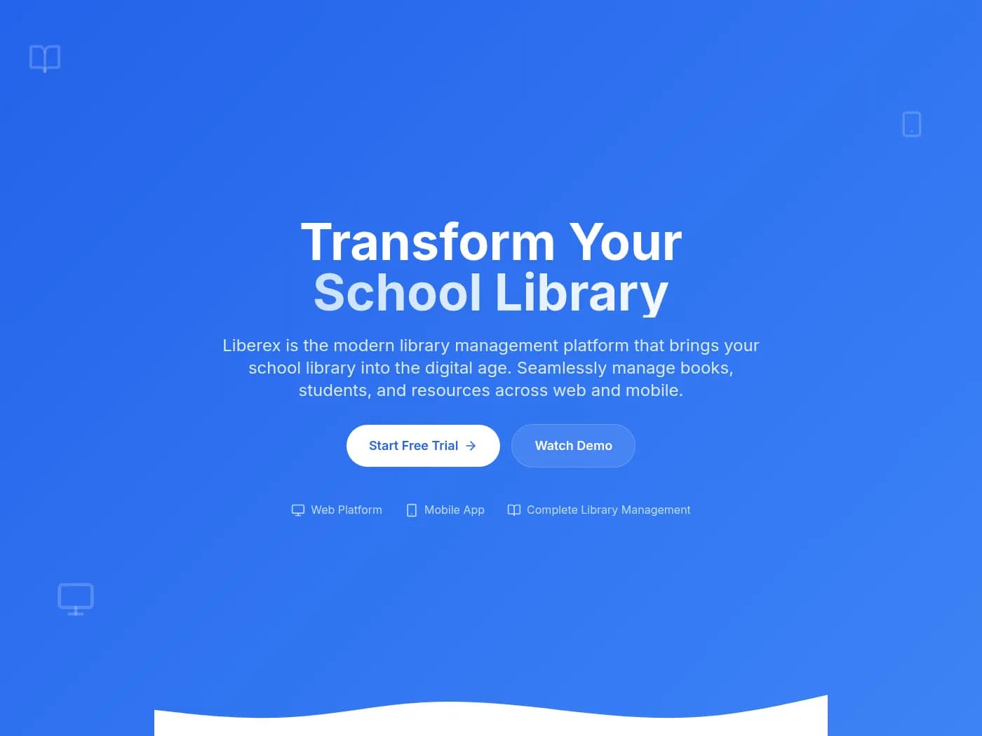 Liberex Promotion Website for School Library Software
