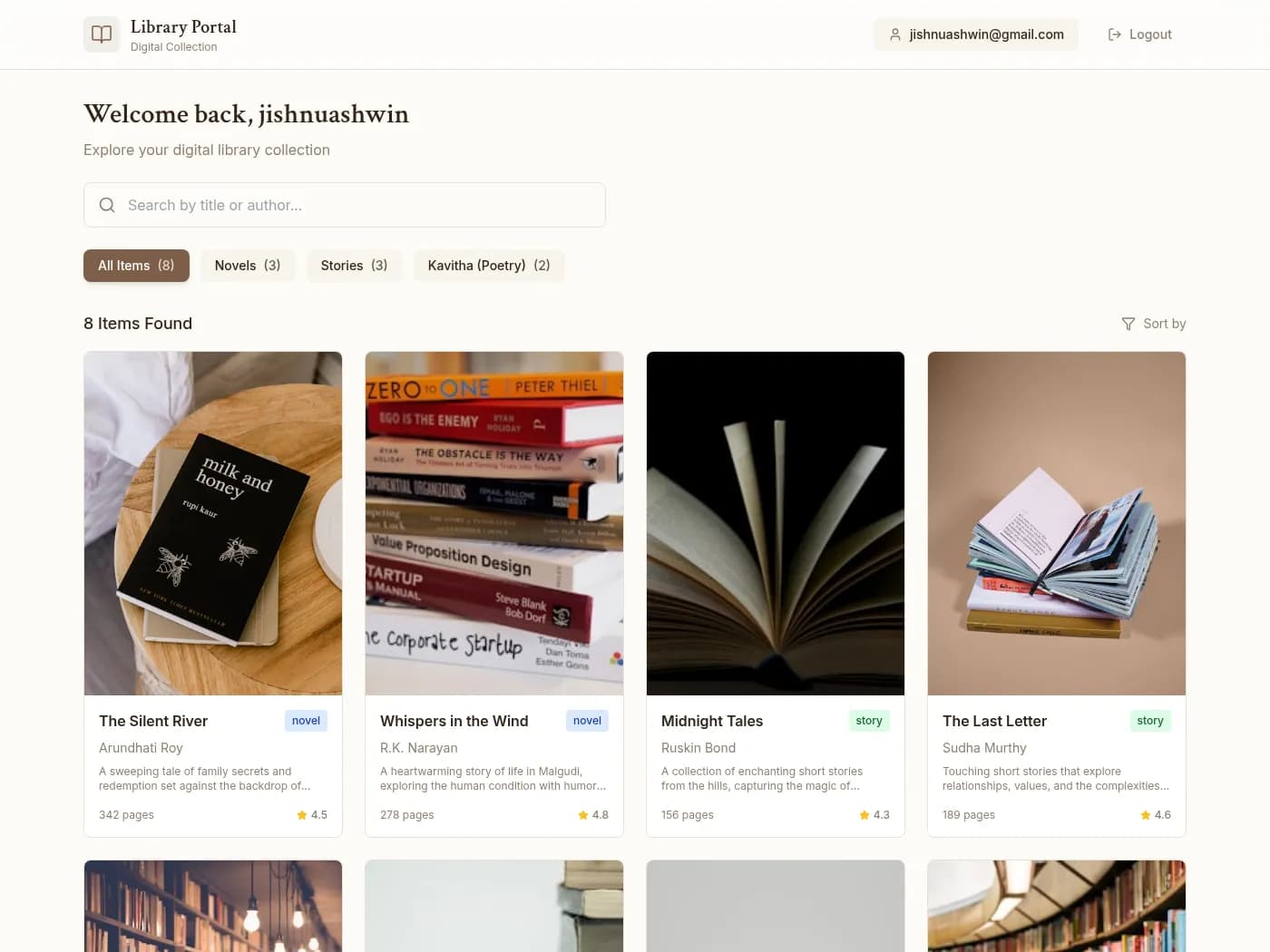 Library Application Login Page Design