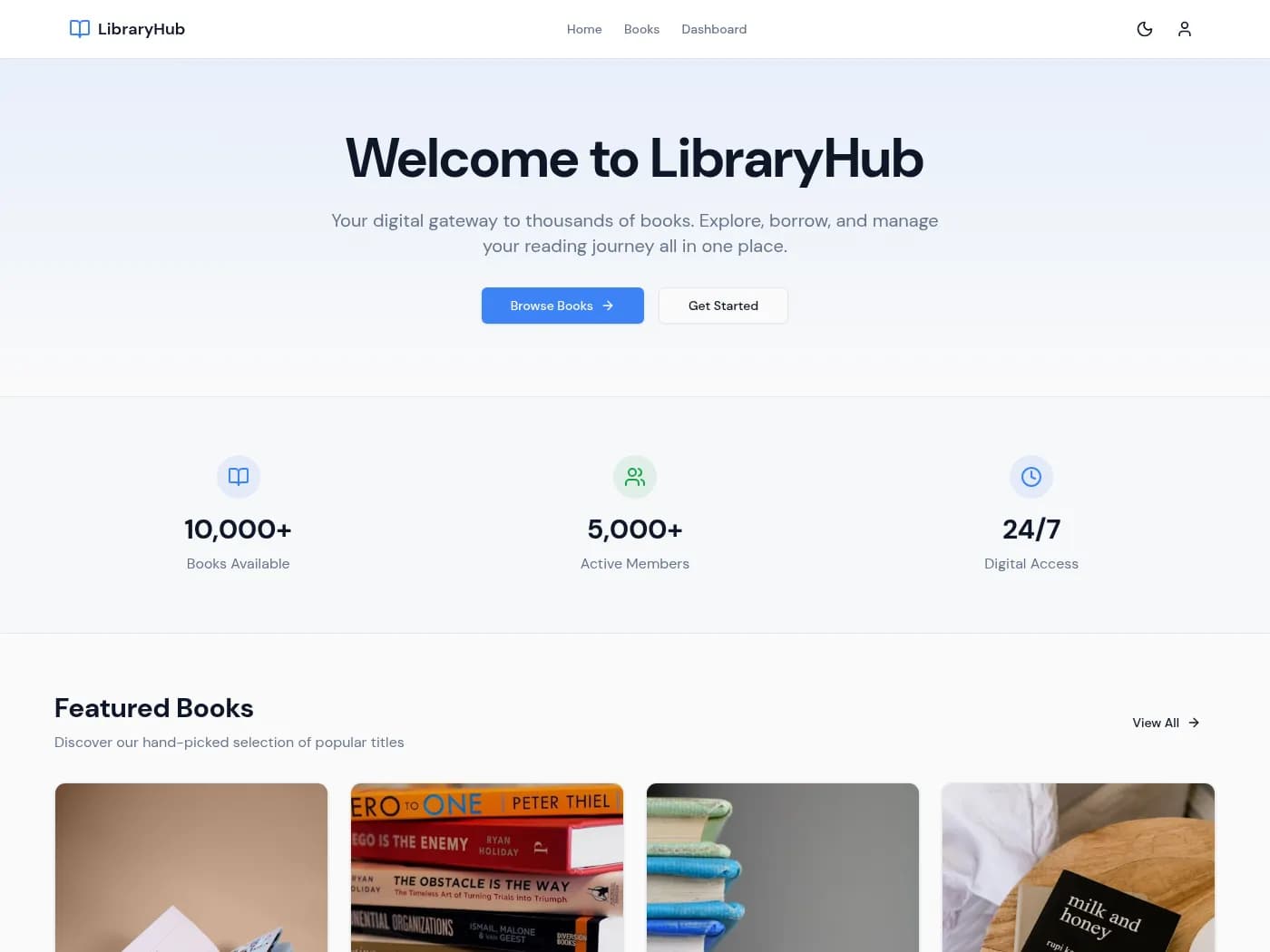 Library Management Website UI Kit