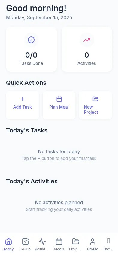 LifeFlow: All-in-One Personal Organizer Mobile App