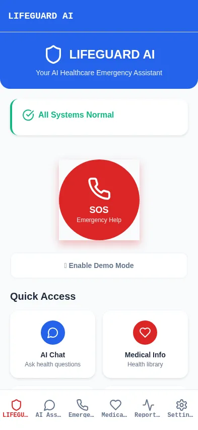 LIFEGUARD AI – AI Voice & Text Healthcare Emergency Assistant Mobile App