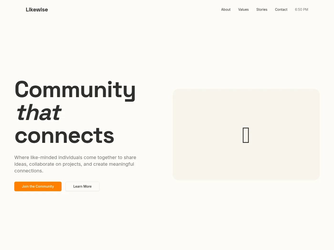 Likewise Community Landing Page