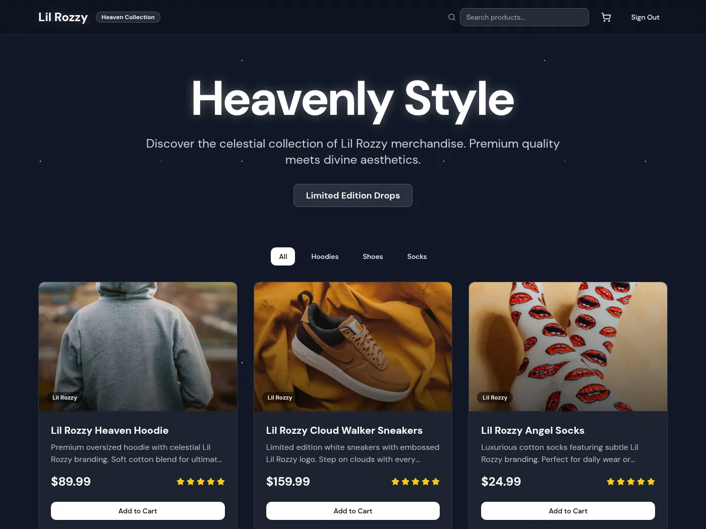 Lil Rozzy Heaven-Themed Clothing Store