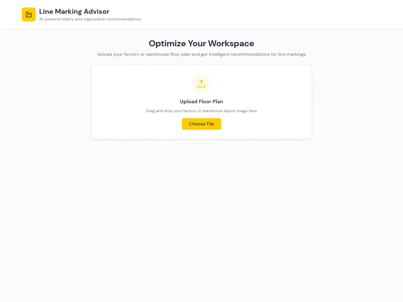 Line Marking Recommendation App for Factories and Warehouses