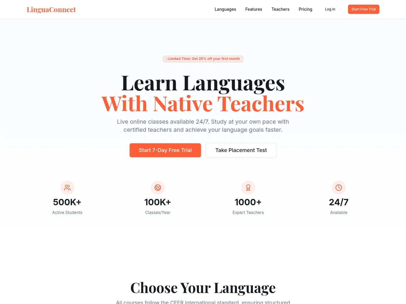 LinguaConnect: Online Language Learning Platform