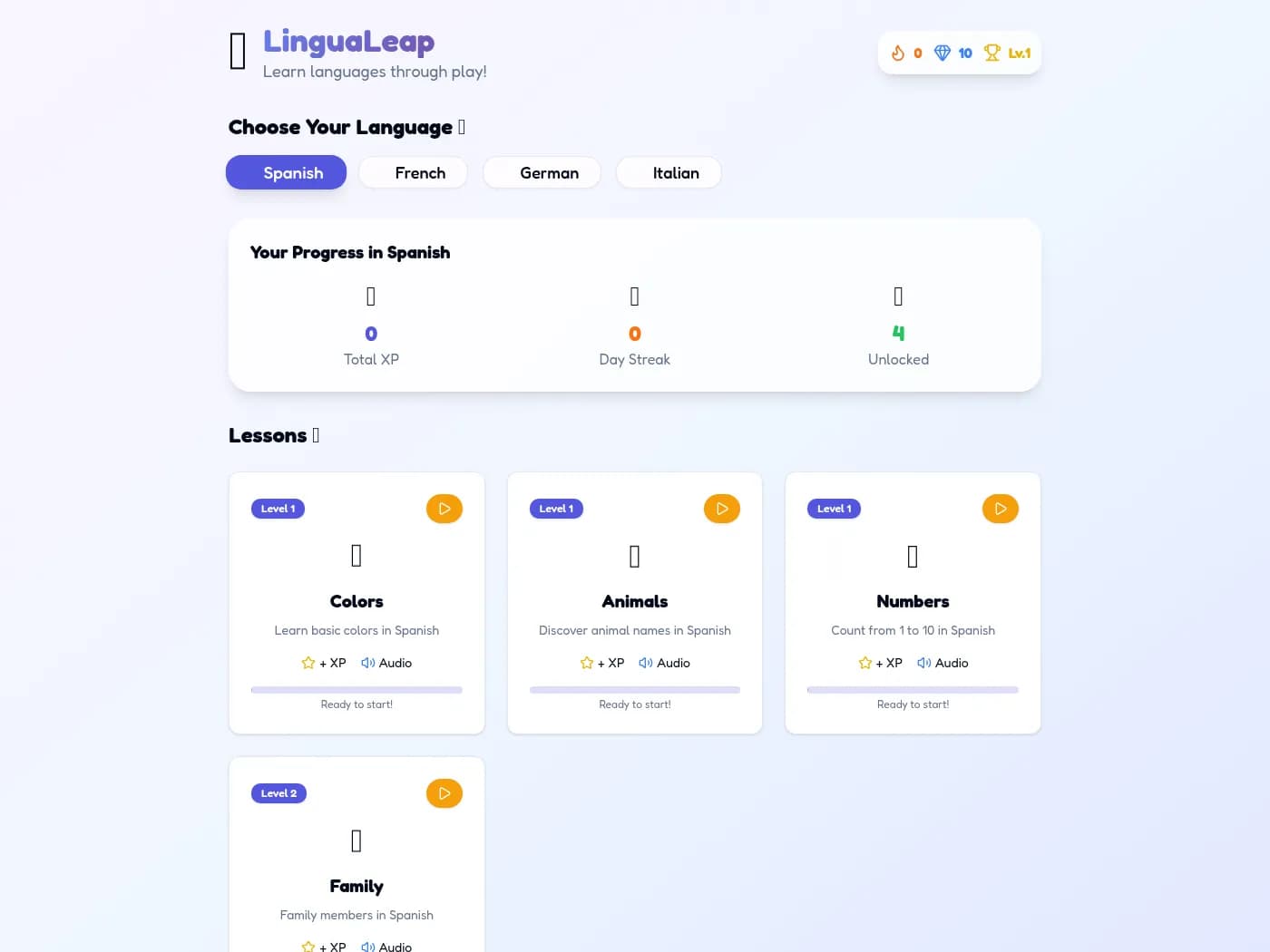 LinguaLeap: Language Learning App for Kids Aged 5-10