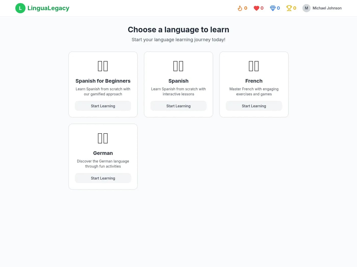 LinguaLegacy - A Full-Featured, Scalable Duolingo Clone for Web