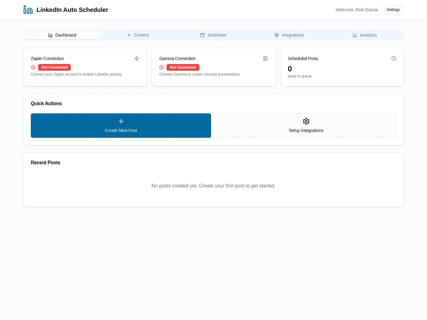 LinkedIn Auto Content Scheduler with Zapier & Gamma Integration