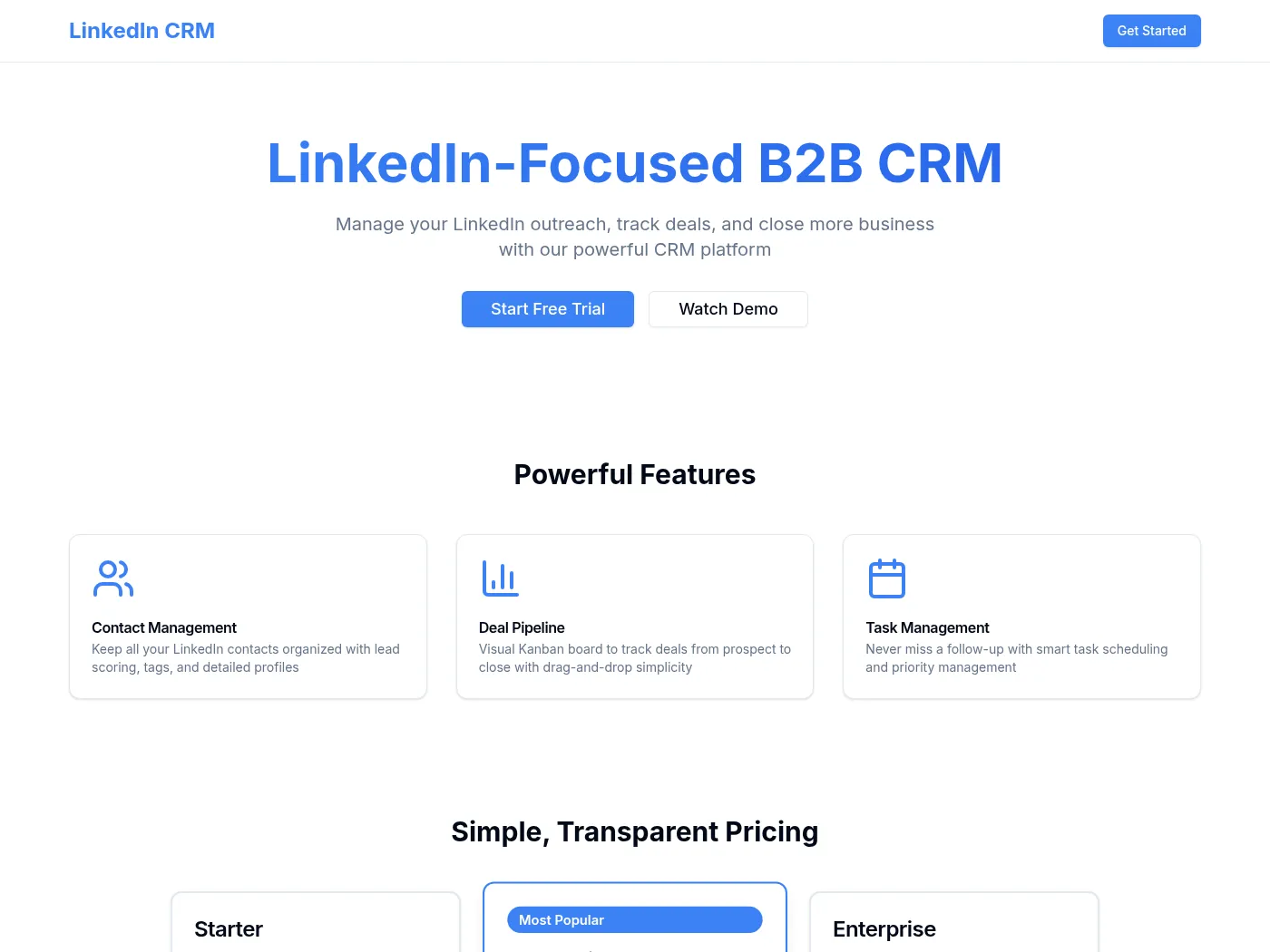 LinkedIn B2B CRM Platform