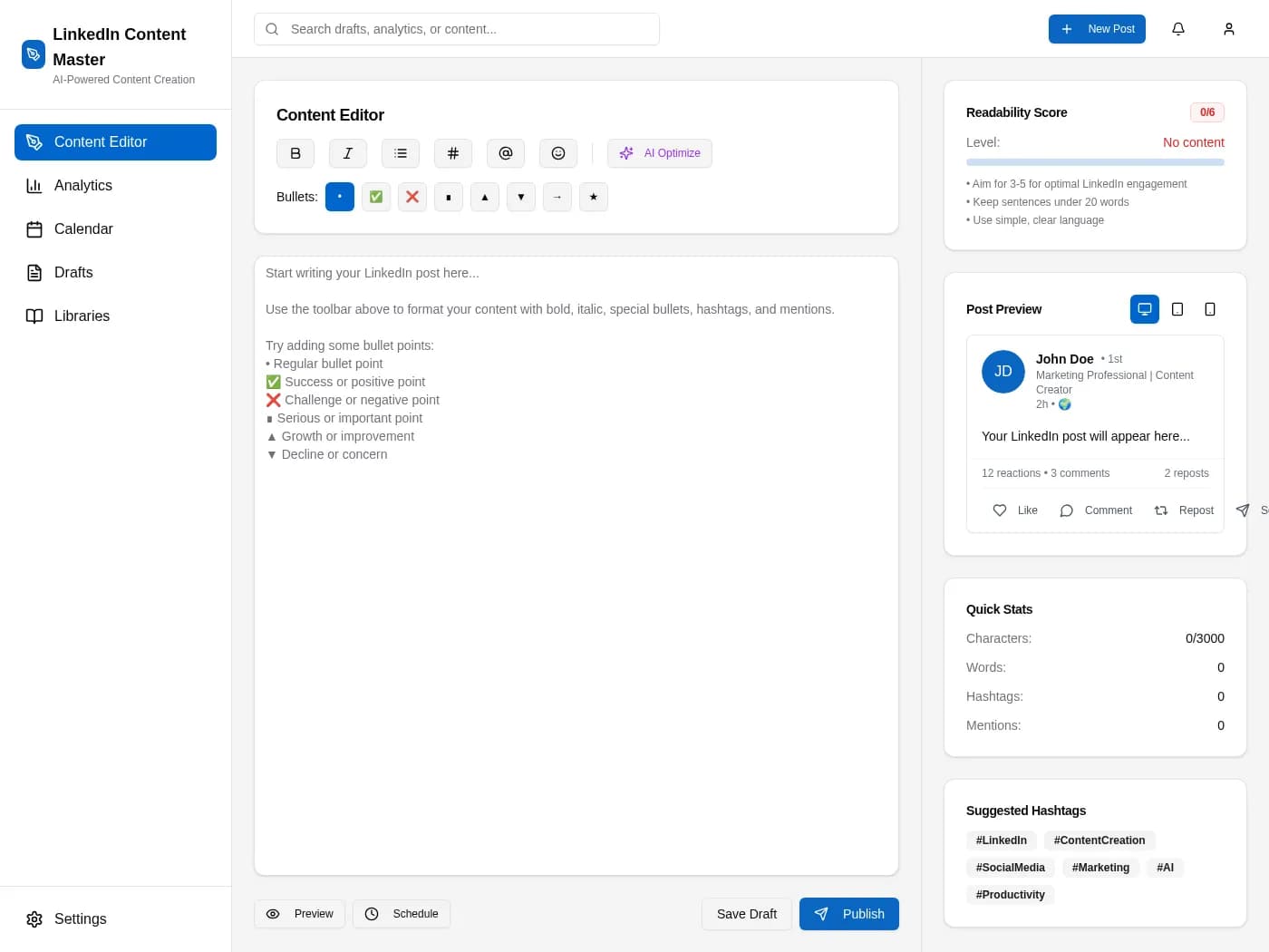 LinkedIn Content Master: AI-Powered AuthoredUp Alternative