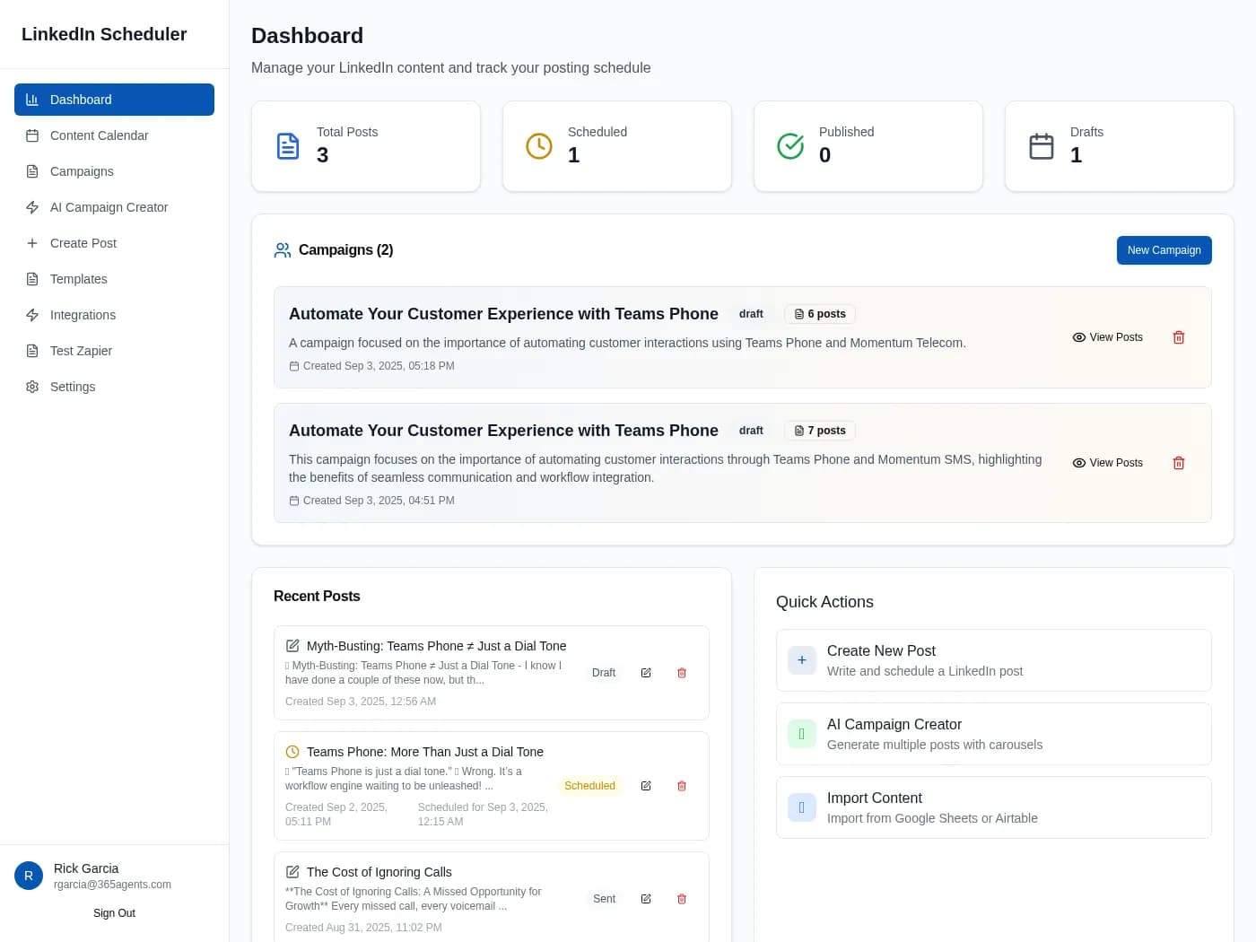LinkedIn Content Scheduler with Gamma Carousels and Zapier Integration