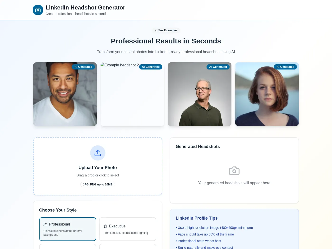 LinkedIn Headshot Generator