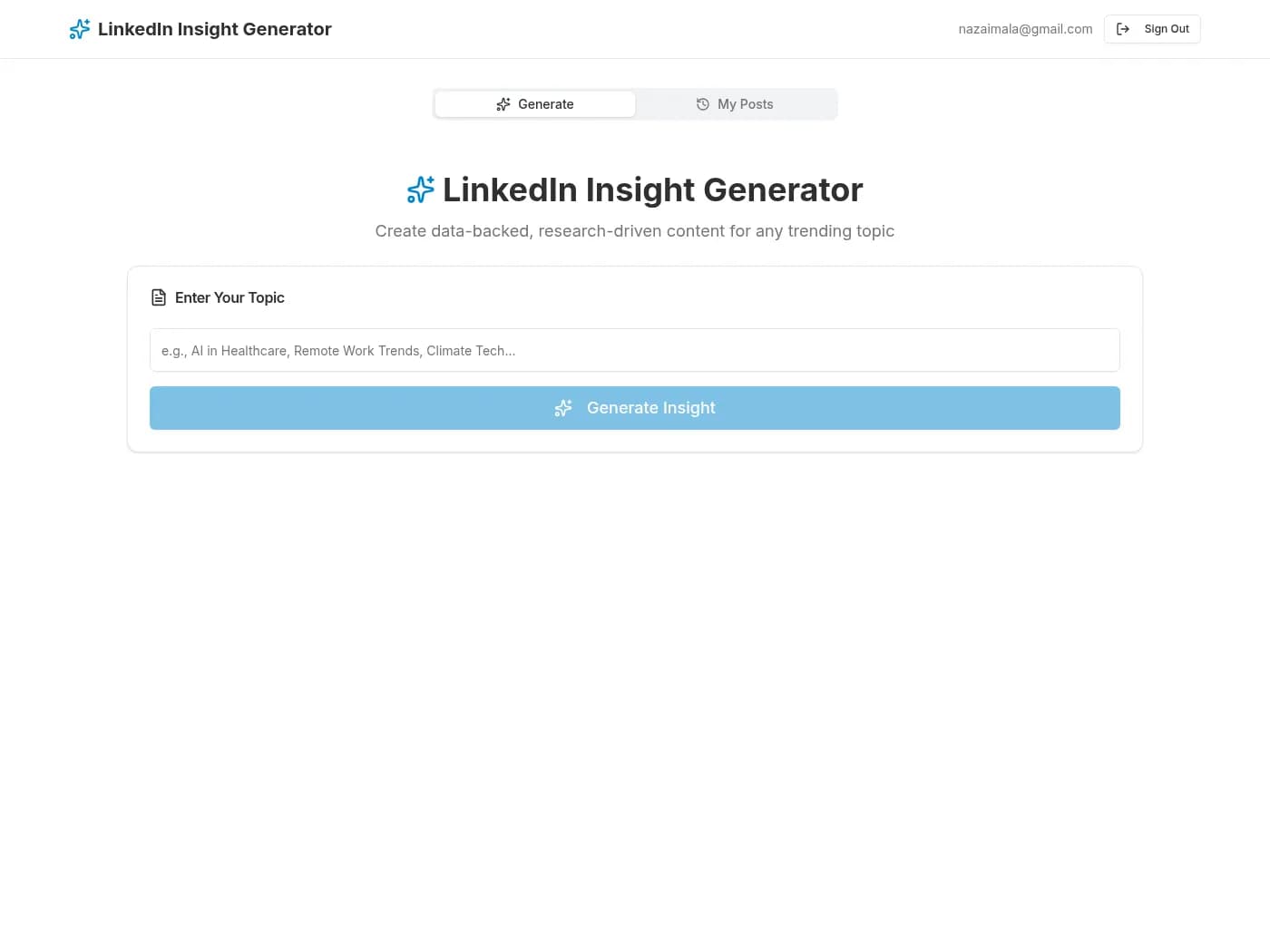 LinkedIn Insight Generator for Trendy Topics