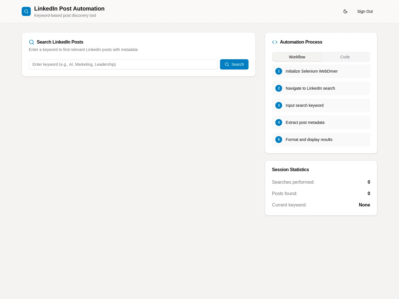 LinkedIn Keyword-Based Post Automation Tool
