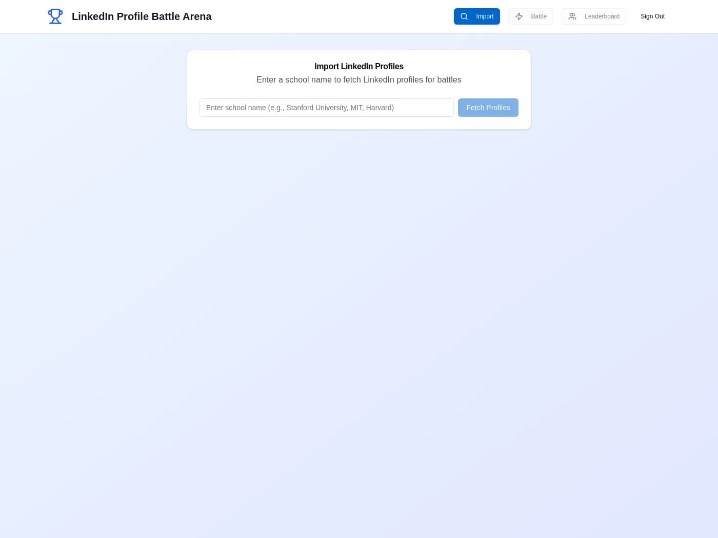 LinkedIn Profile Battle Arena