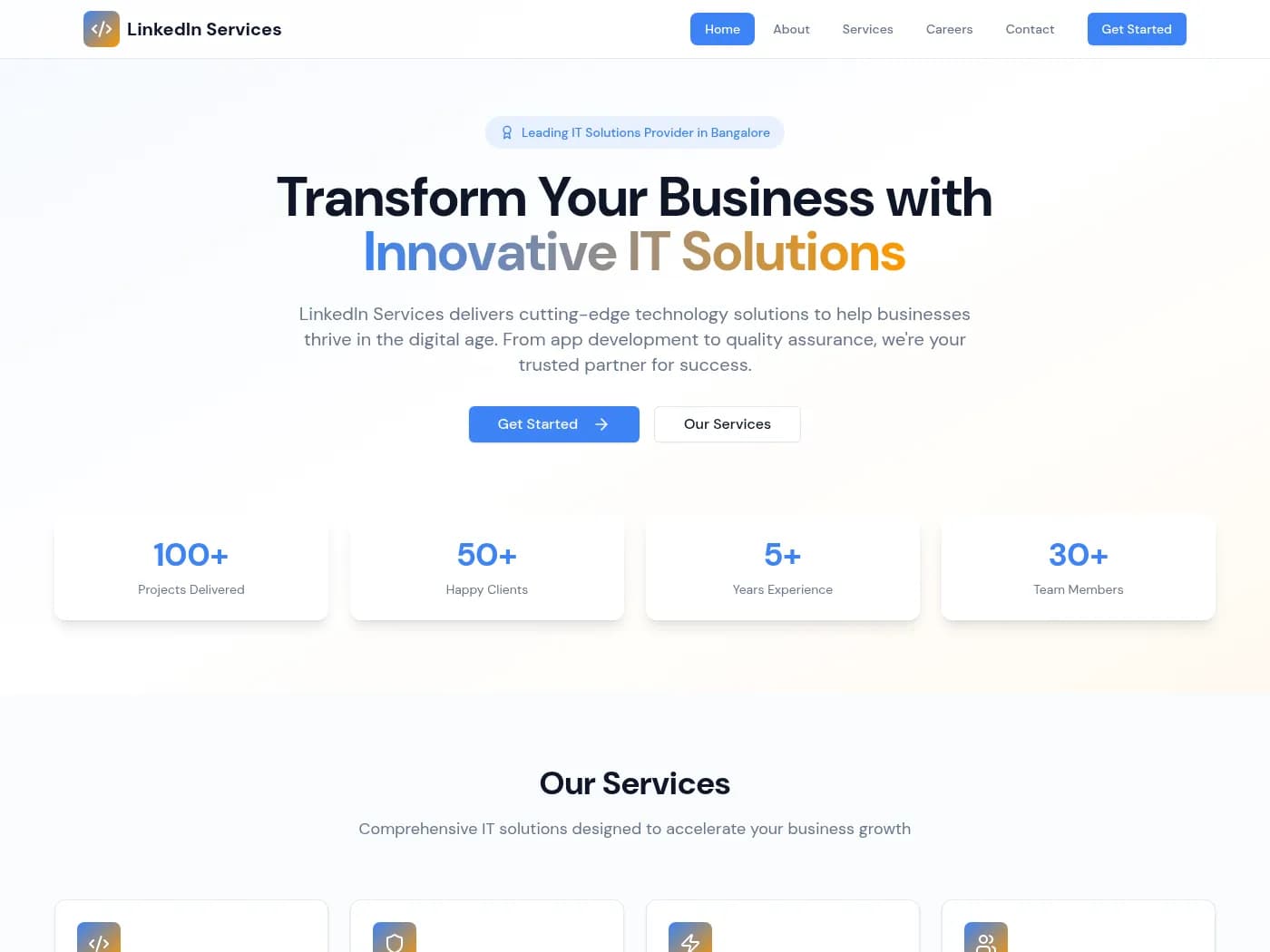 LinkedIn Services IT Company Website