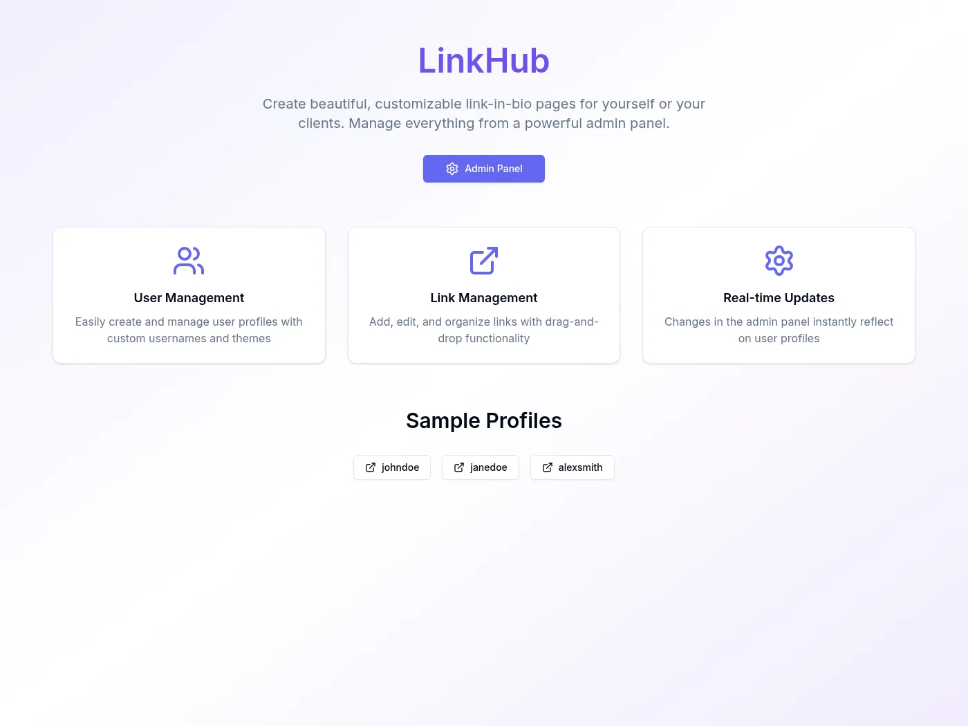 LinkHub: Customizable Personal Linktree Platform with Admin Control