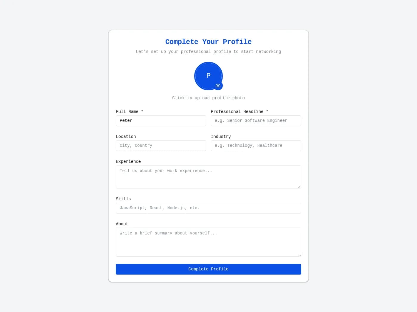 LinkTind - Professional Networking & Matching App