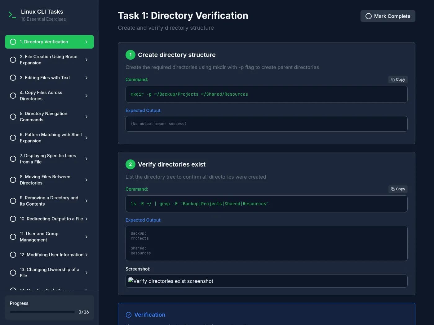 Linux Command-Line Proficiency Task Suite