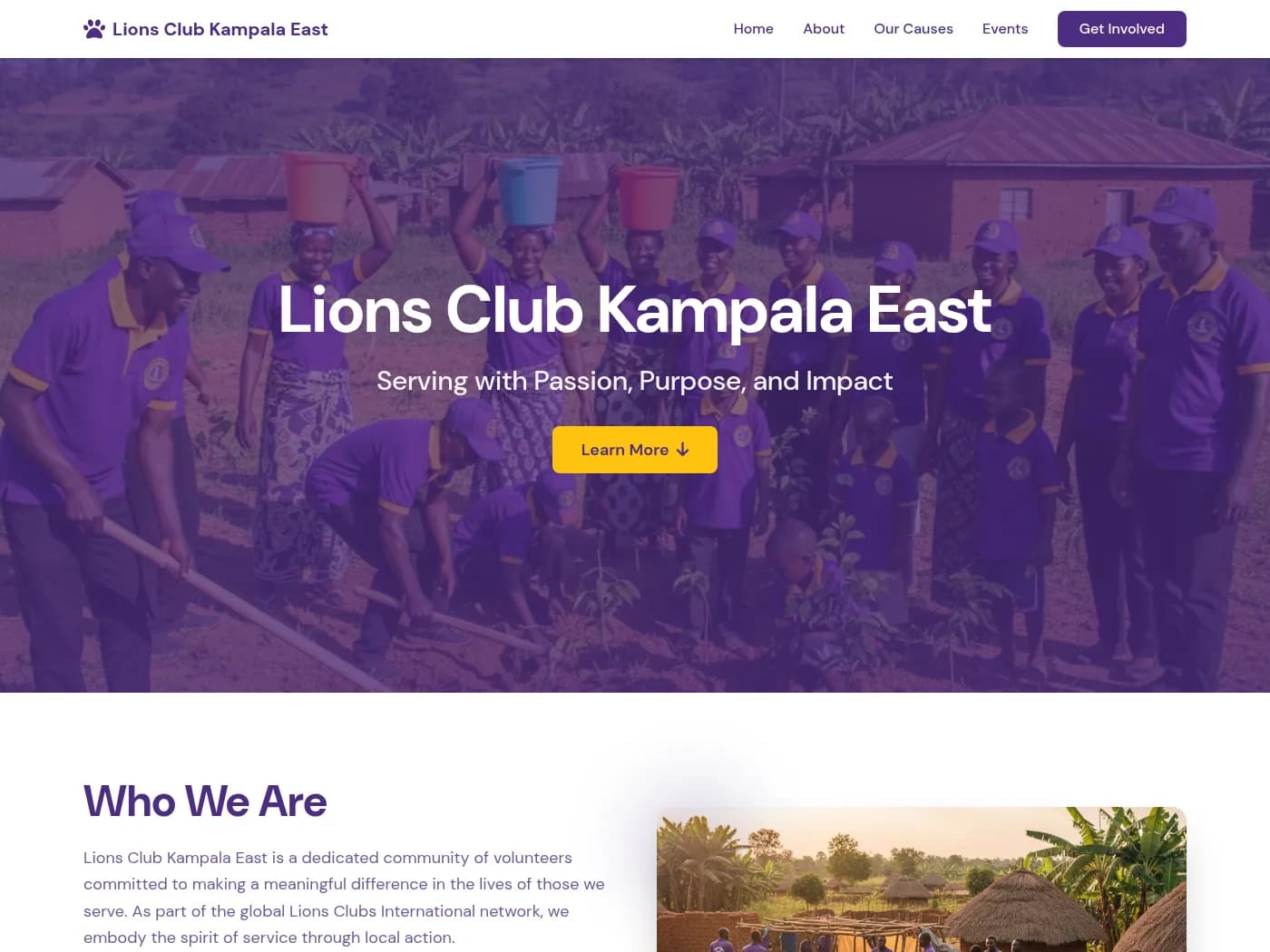 Lions Club Kampala East Responsive Website