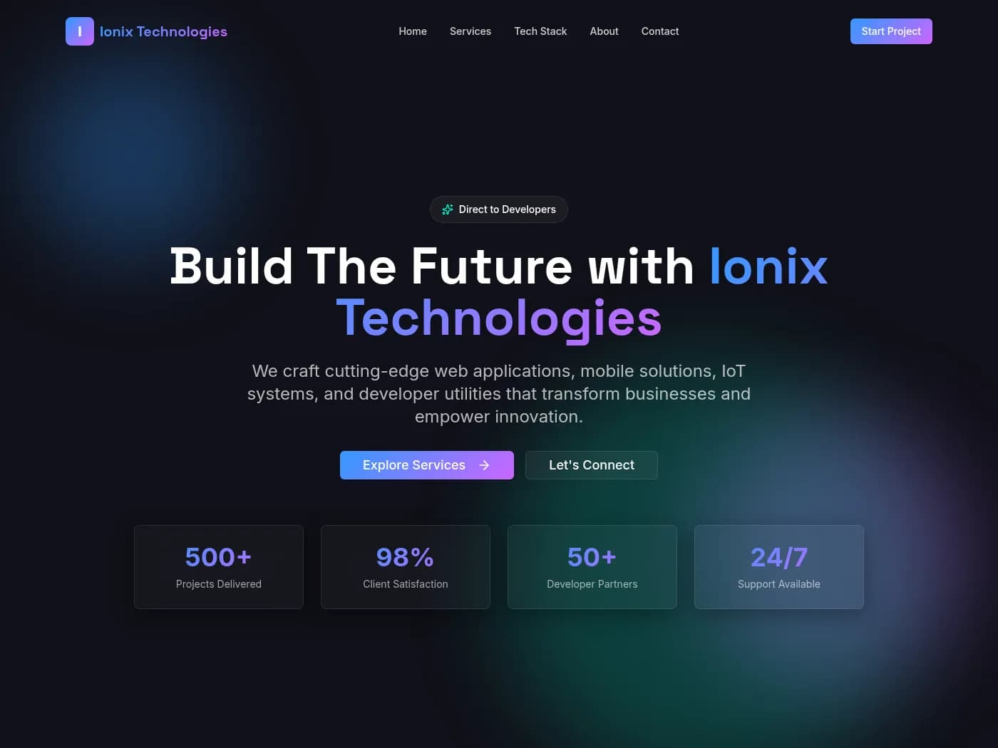 Liquid Glass Themed IT Company Website