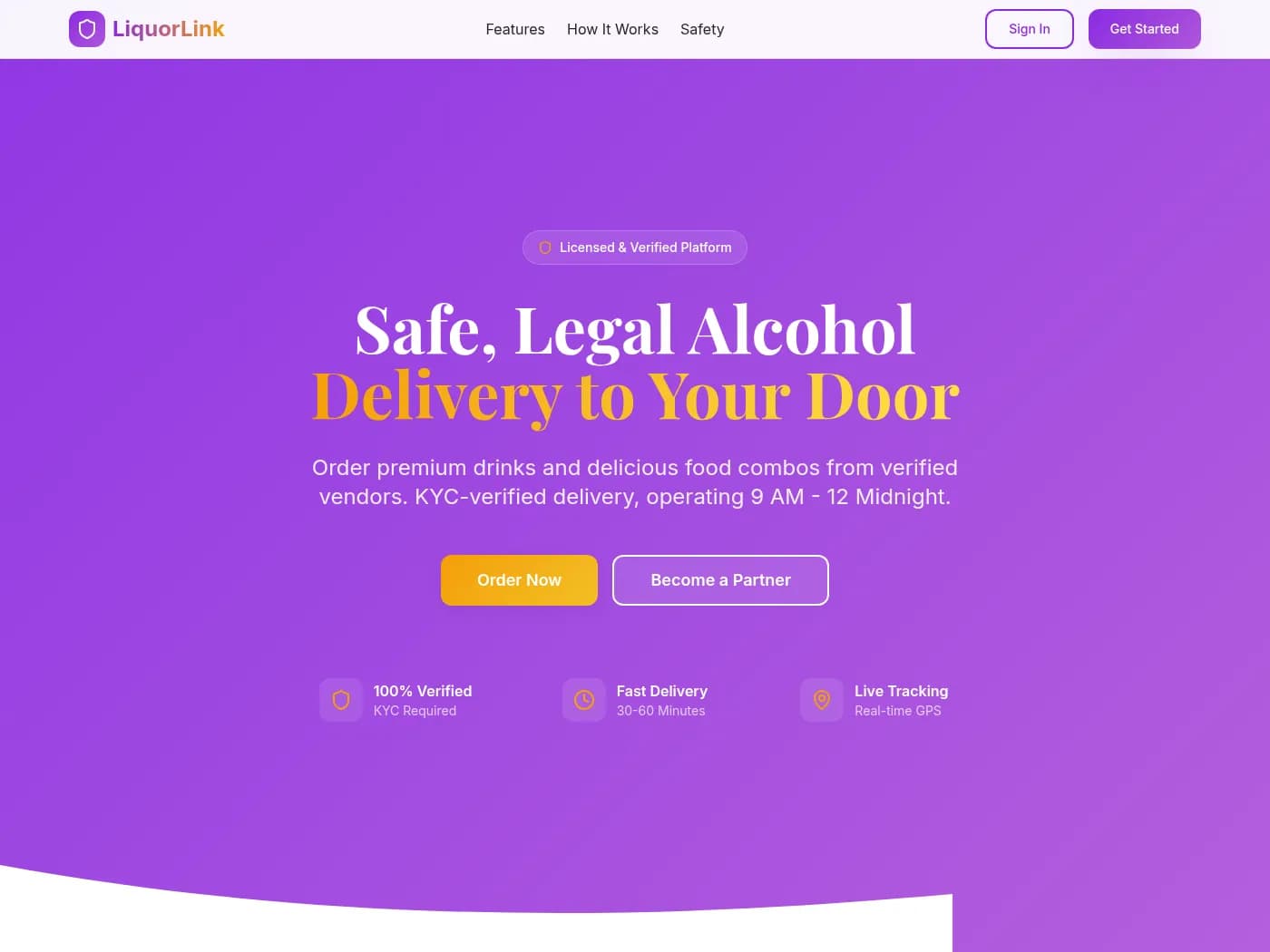 LiquorLink: Licensed Alcohol & Food Delivery Platform