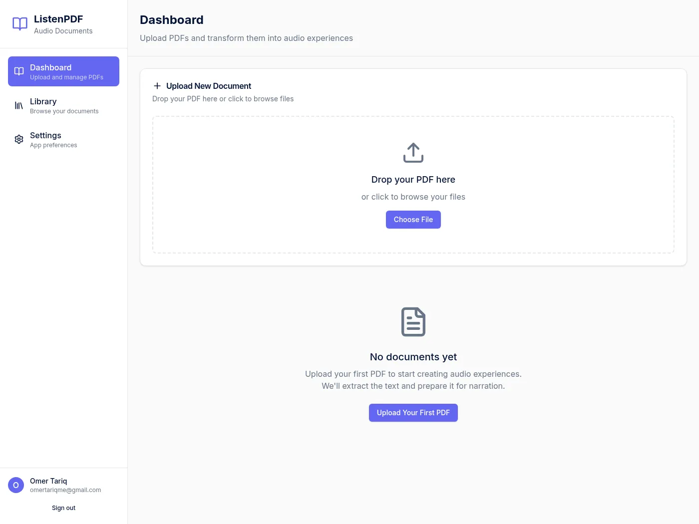 ListenPDF: Personalized Document Narrator