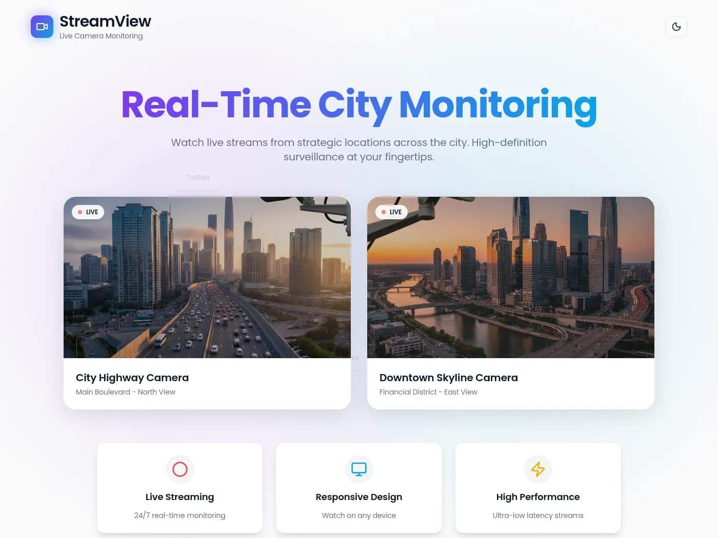 Live Beach Feeds: Ocean-Themed Camera Stream Landing Page