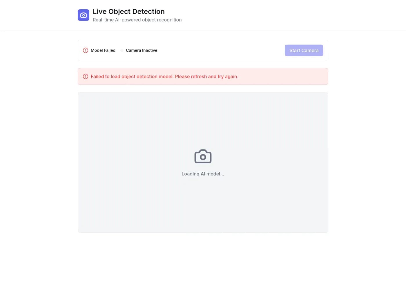 Live Webcam Object Detection Website
