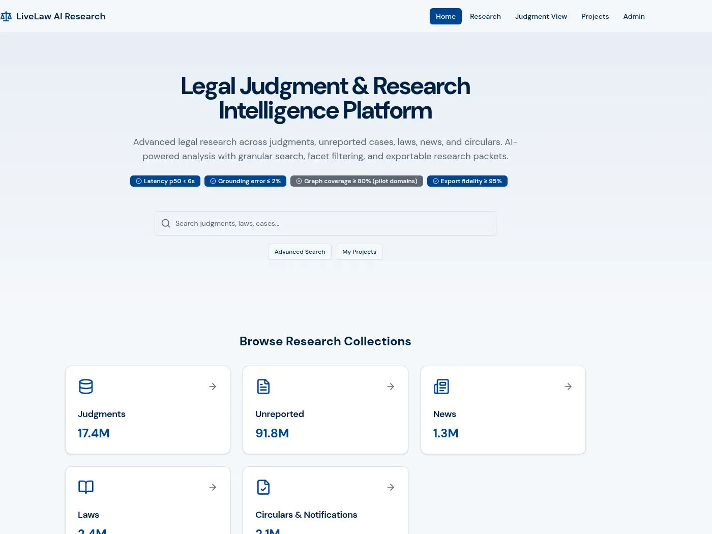 LiveLaw AI Research — POC: Legal Judgment & Research Intelligence Platform