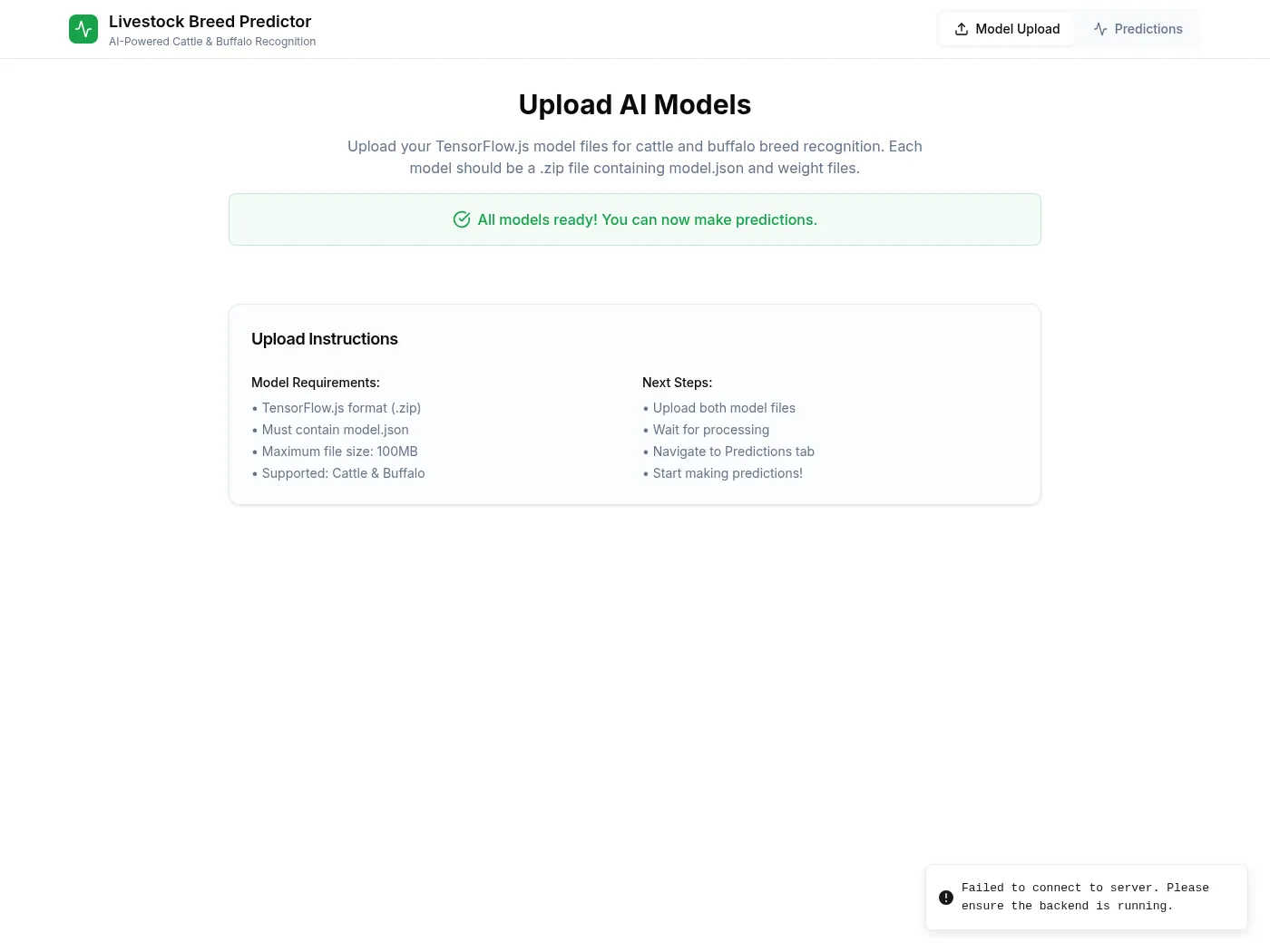 Livestock Breed Predictor – Simple Full-Stack Web App for Cattle and Buffalo Identification