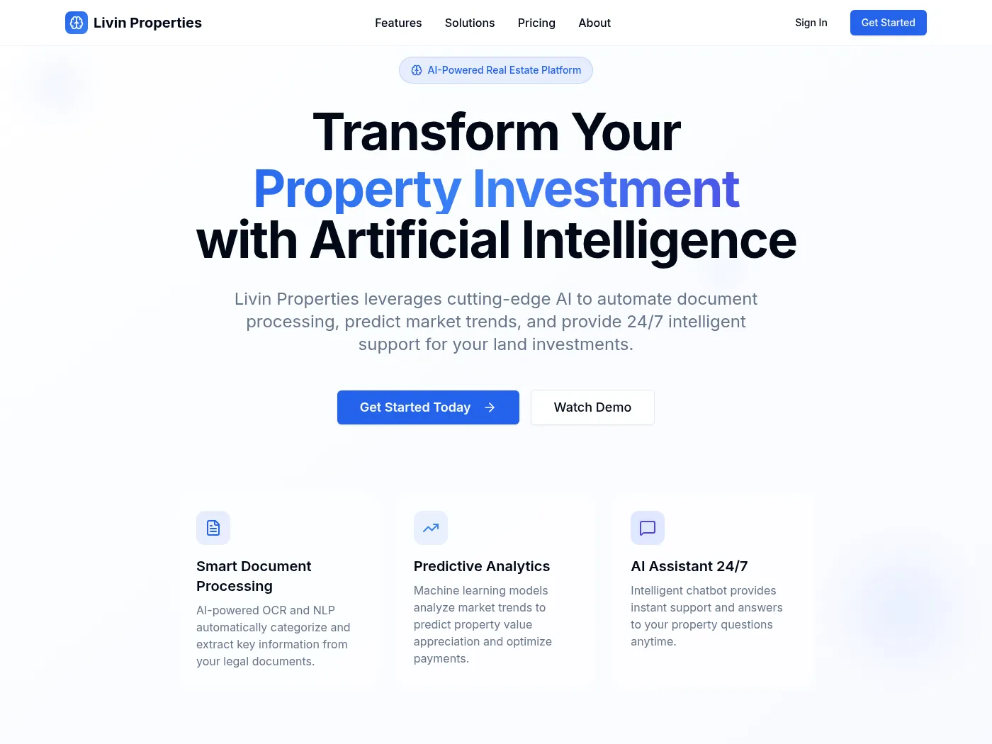 Livin Properties AI-Powered Platform