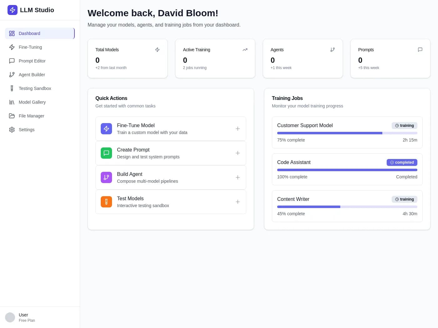 LLM Fine-Tuning and Agent Composition Platform