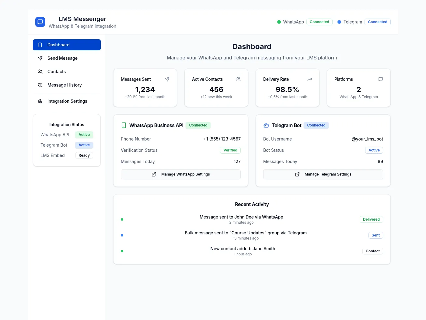 LMS Messenger Integration Platform