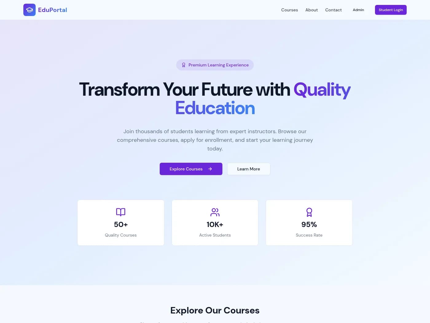 LMS Portal Web Platform for Course Enrollment and Management