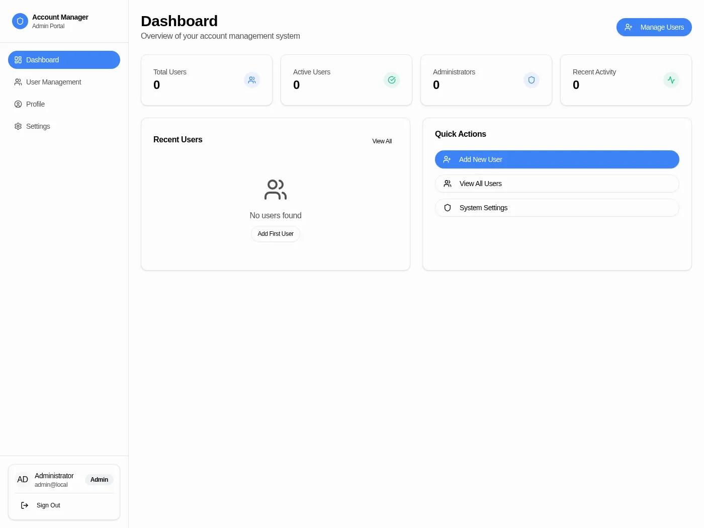 Local Account Management System