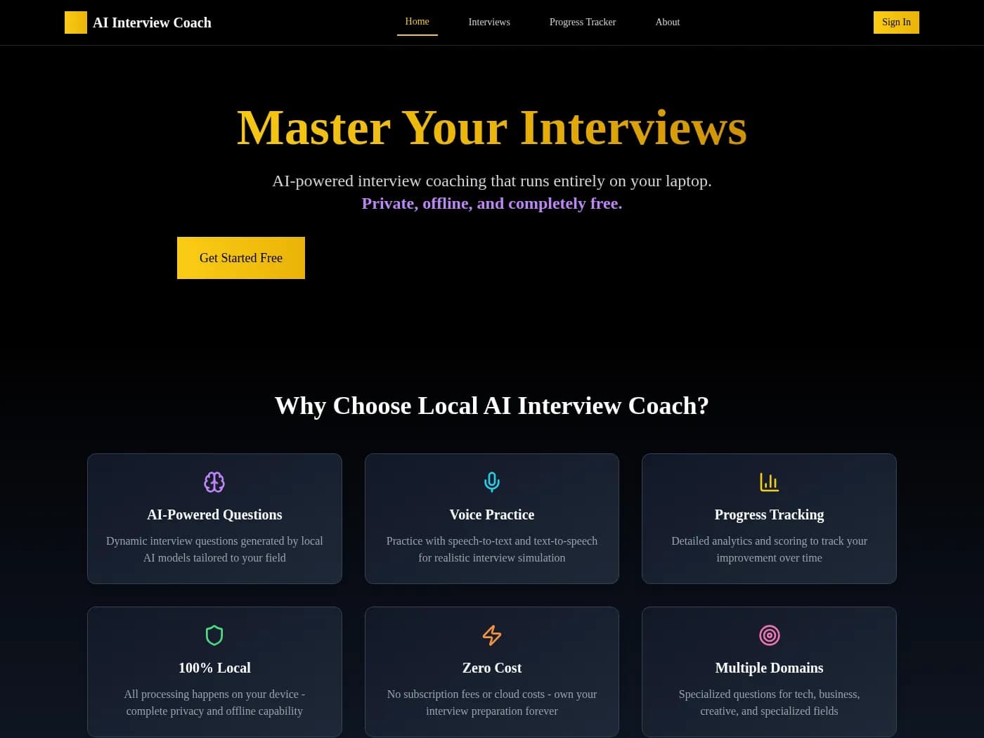 Local AI-Powered Interview Coach Web App