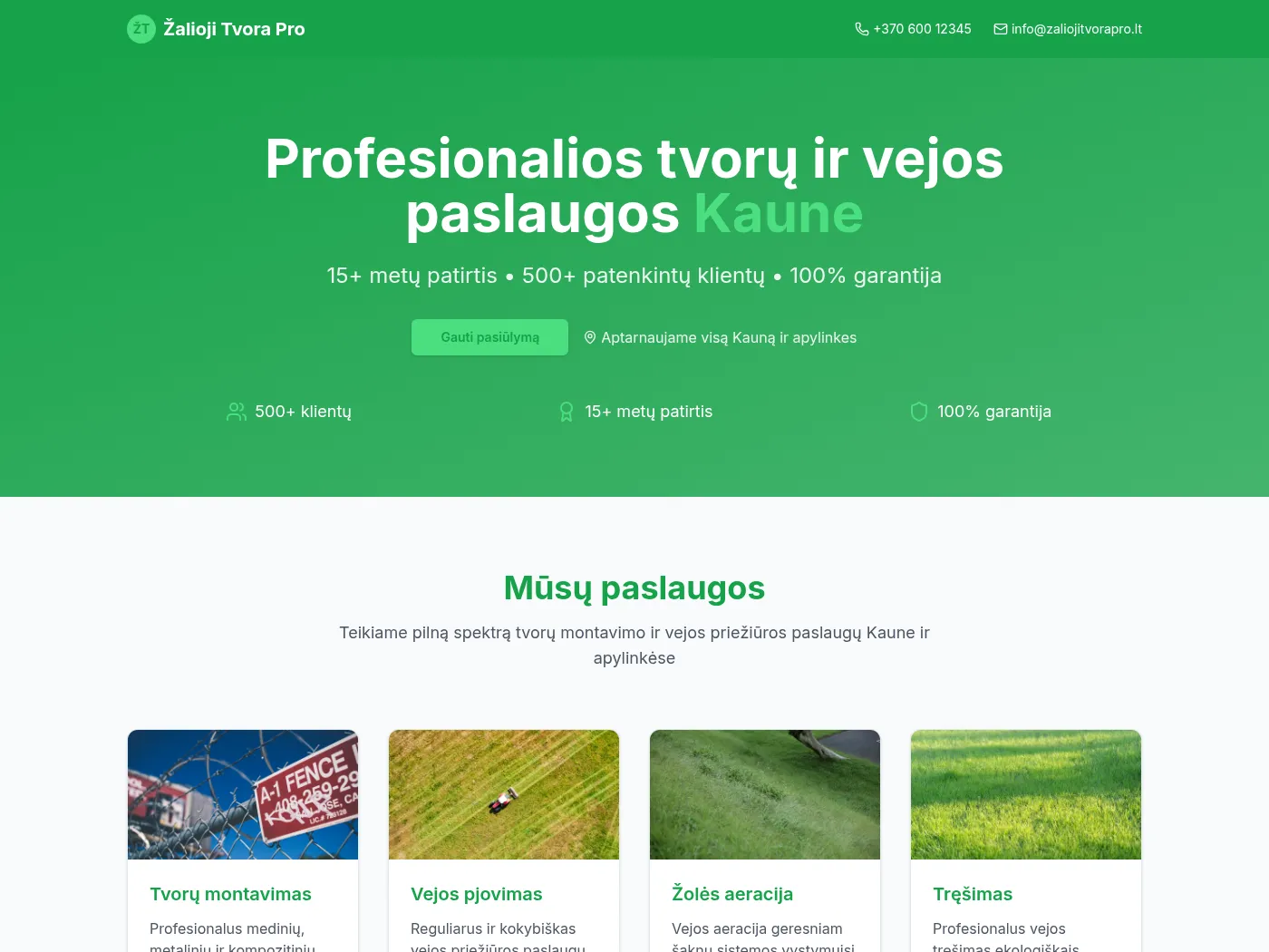 Local Business Landing Page for Fence Installation and Lawn Services