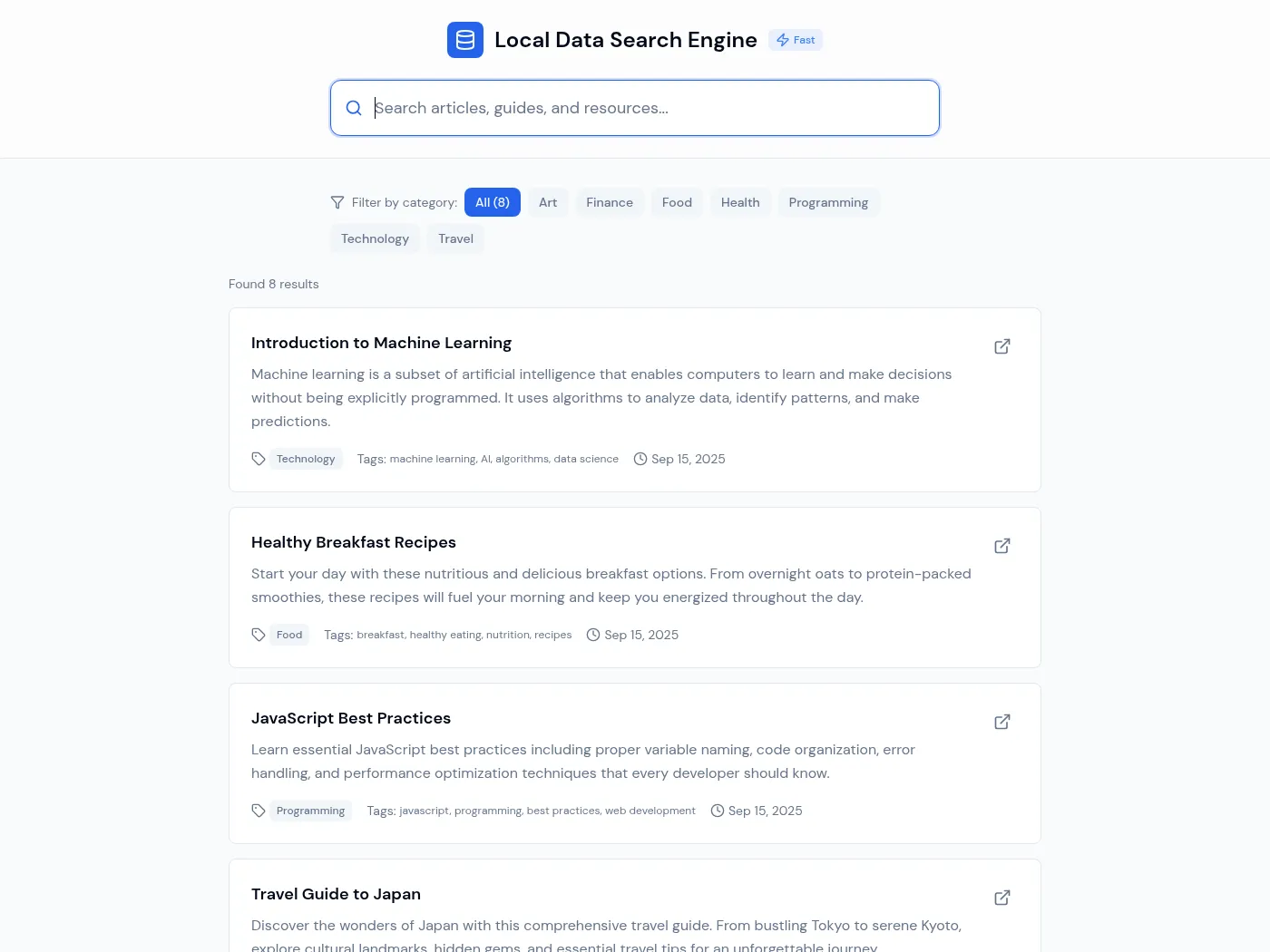 Local Data Search Engine