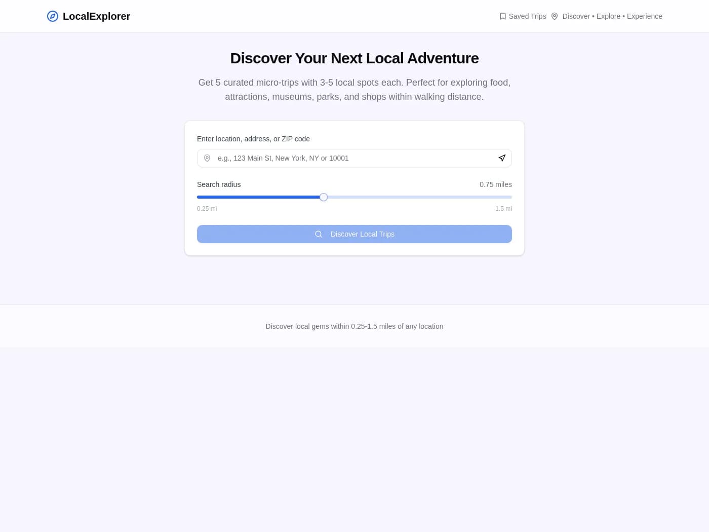 LocalExplorer - Hyper Local Discovery App