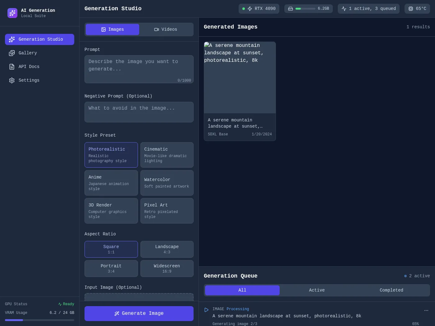 Local-First AI Image & Video Generation Suite