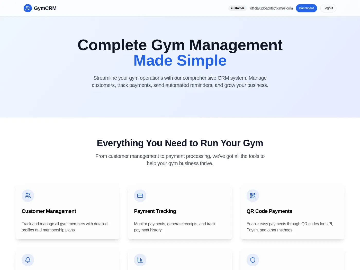 Local Gym CRM & Payment Web App