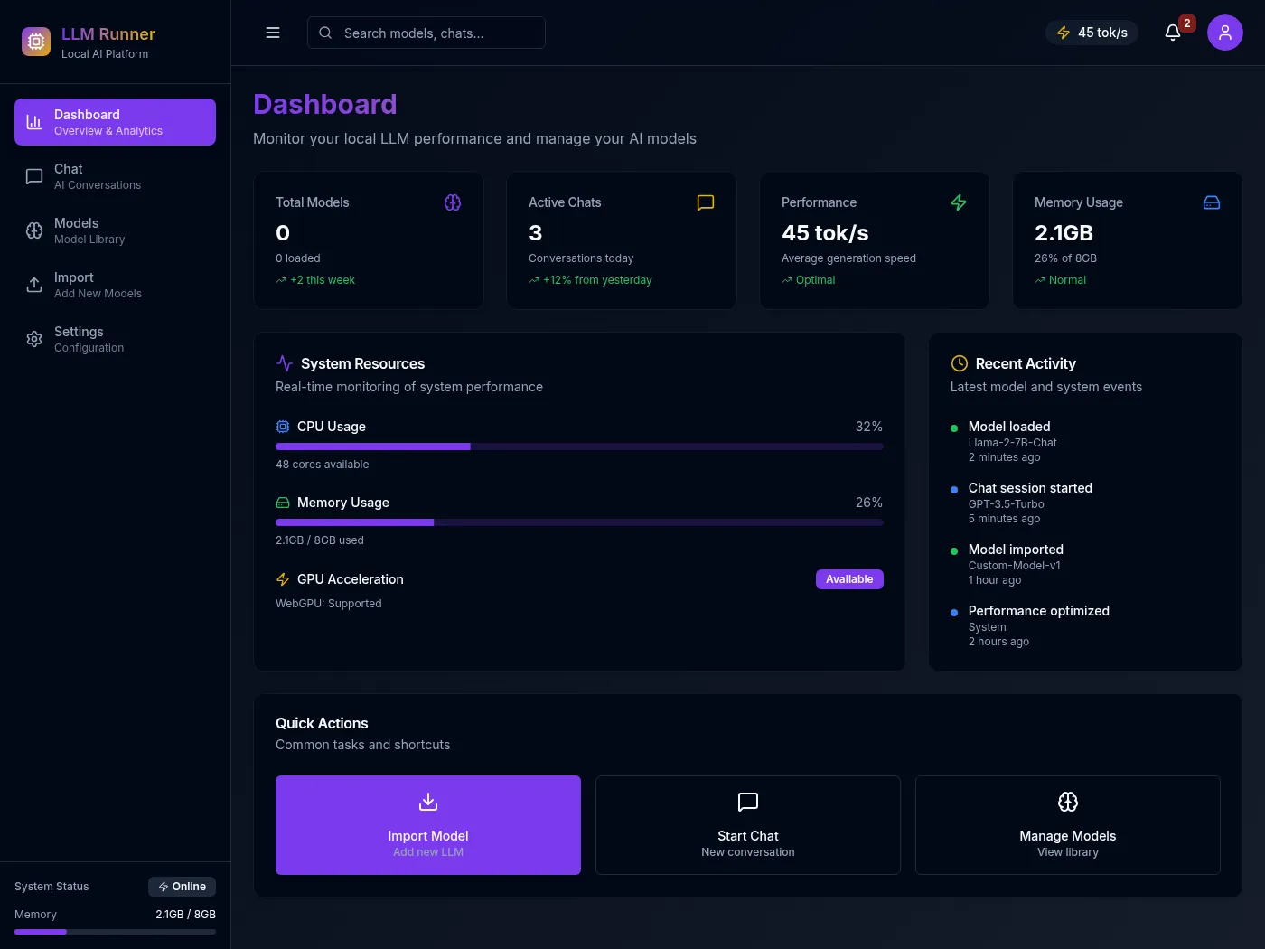 Local LLM Runner & Importer