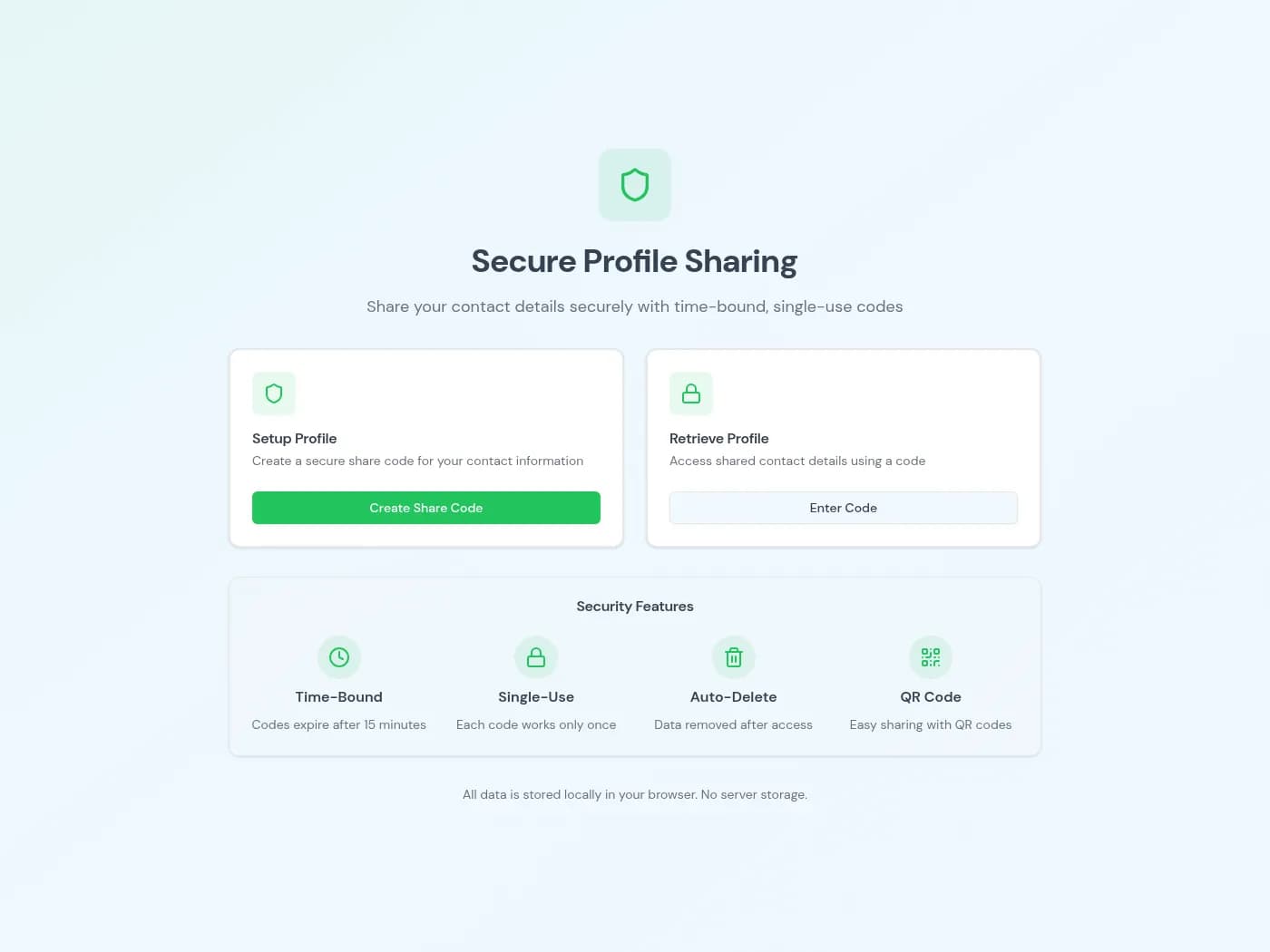 Local Profile Secure Sharing Tool