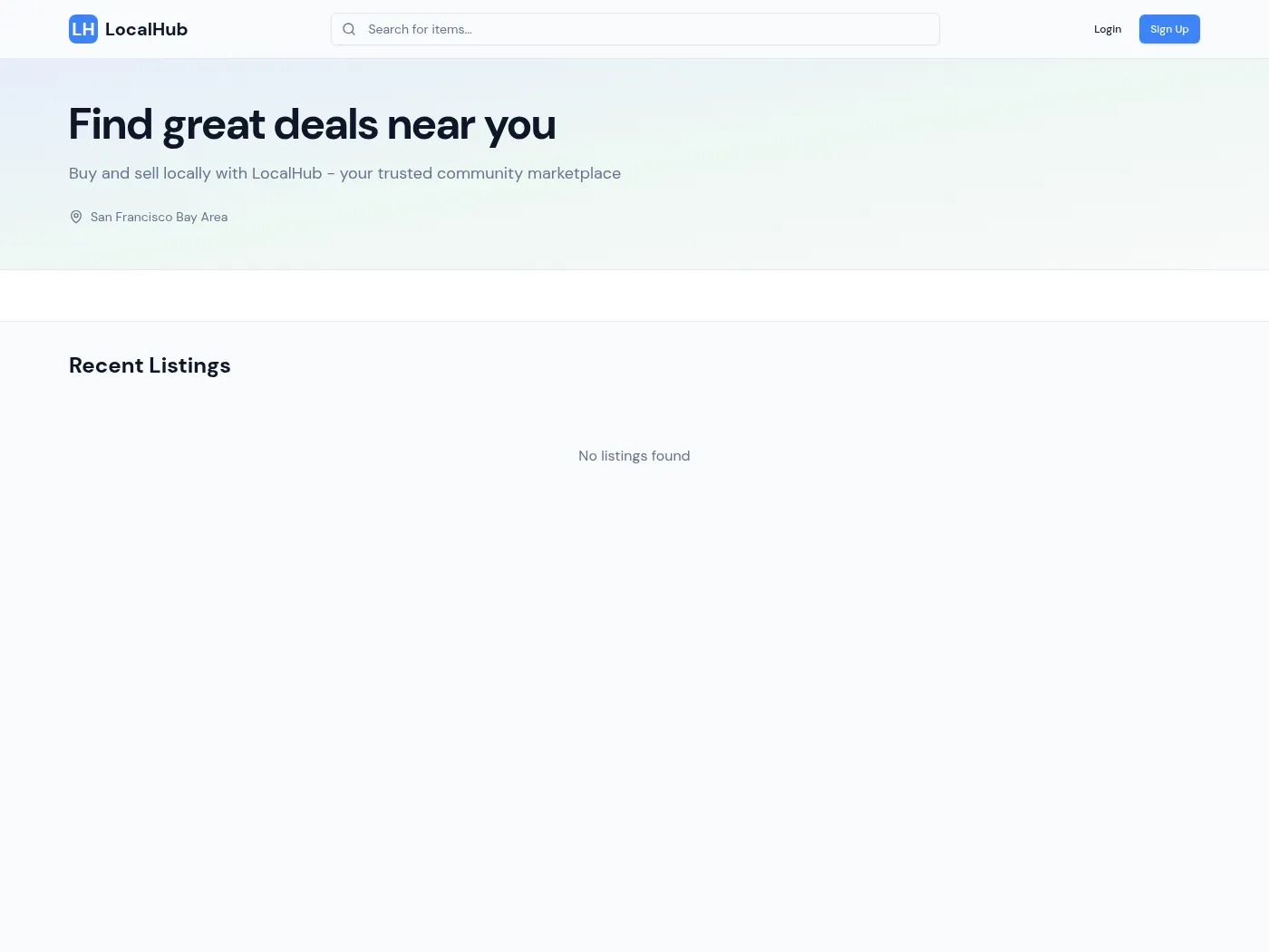LocalHub — Social Marketplace Web App